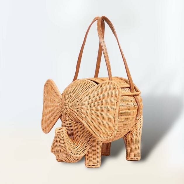Elephant Straw Bag