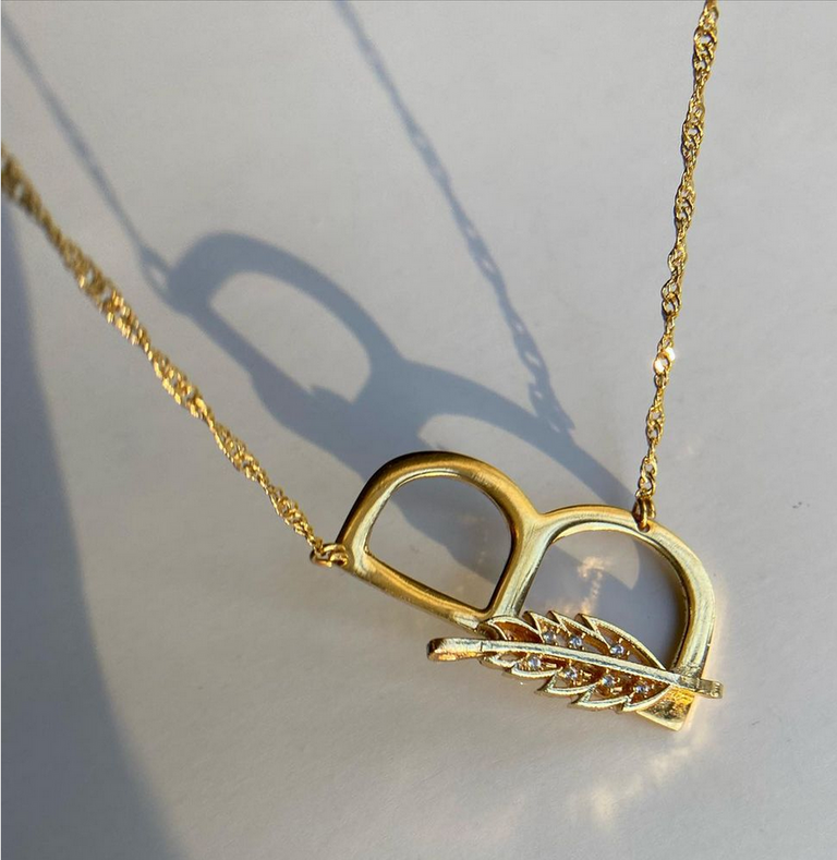 Başak Dolabı Buğday Başağı Harf Kolye - Model 2 - Başak Dolabı