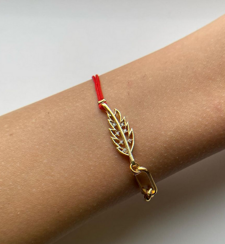 Başak Dolabı Buğday Başağı Şans İpi ve Zincir Bileklik - Başak Dolabı