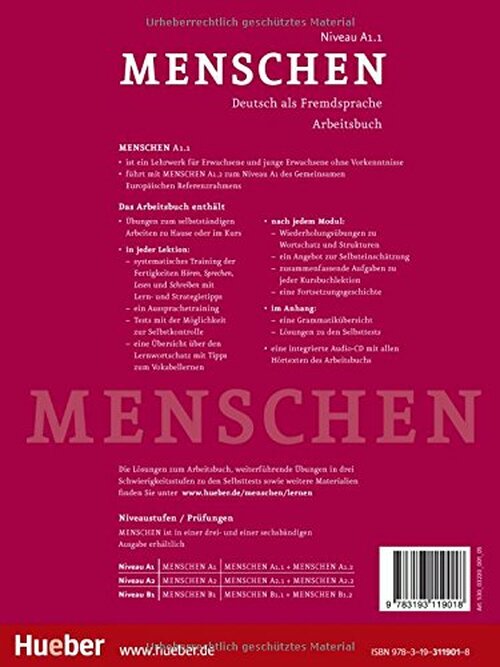 Menschen A1.1 Kursbuch+Arbeitsbuch+DVD + AR Teknolojisi ile Kolay Öğrenme