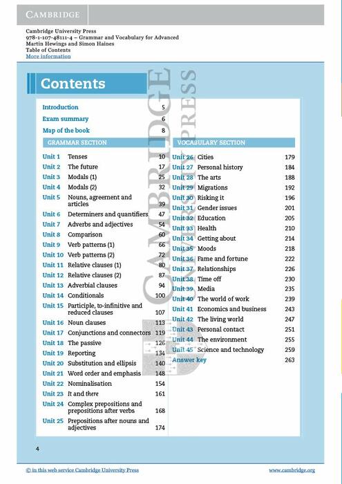 Grammar and Vocabulary for Advanced Book with Answers